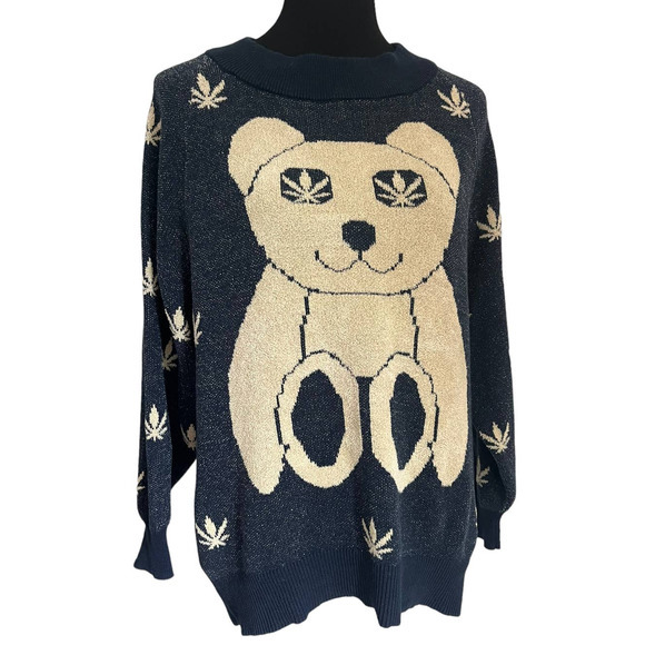 Urban Outfitters | Sweaters | Uo Urban Outfitters Teddy Bear Weed ...